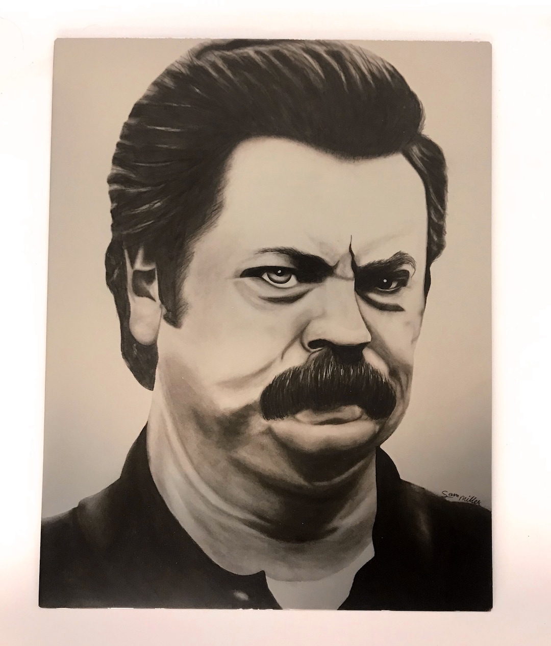 Metal Sheet Ron Swanson Original Art Print - Etsy