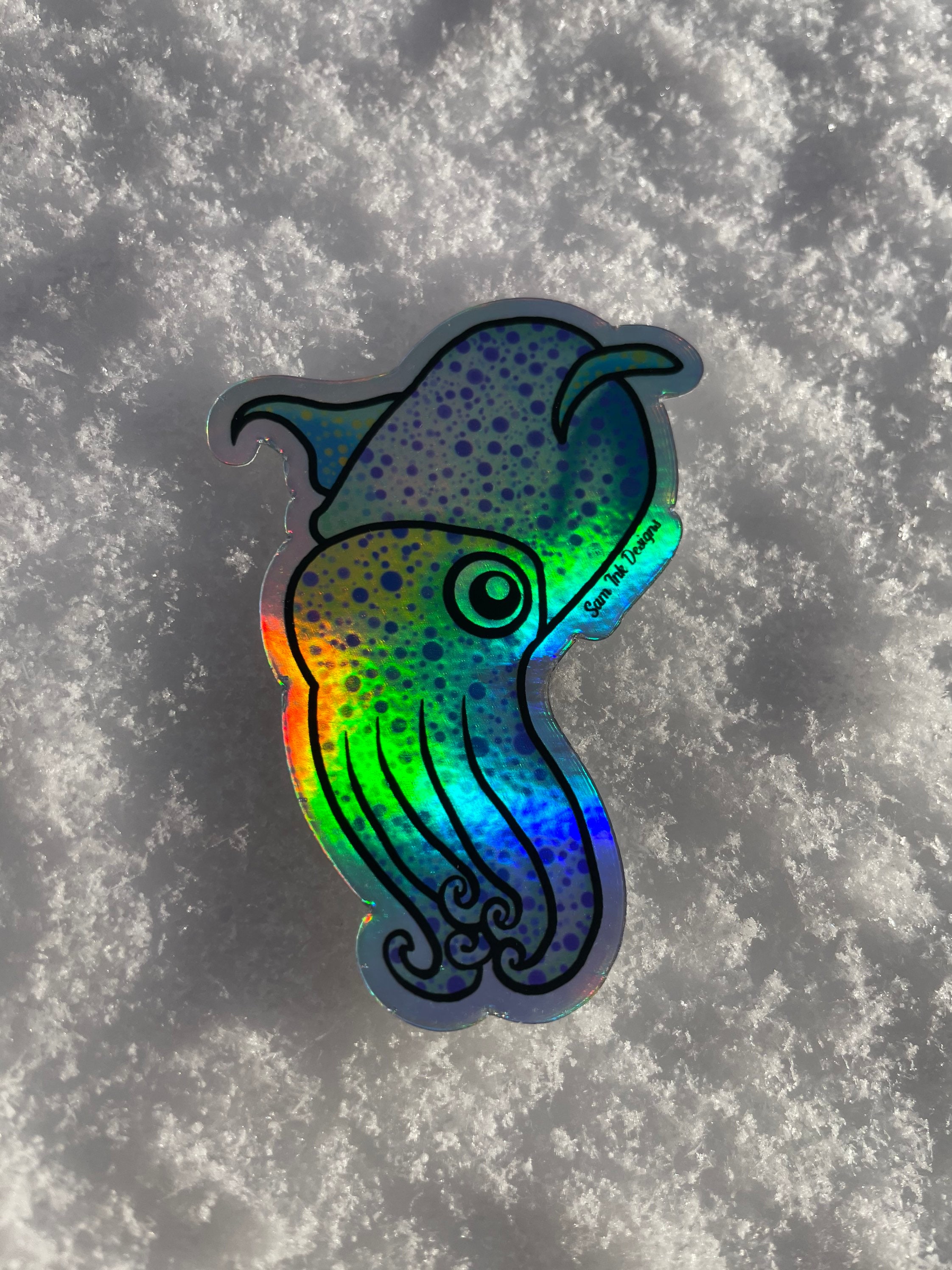 CUTTLEFISH STICKER Holographic Stickers Waterproof Die Cut - Etsy Australia