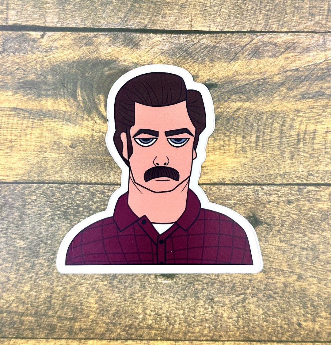 Ron Swanson Waterproof Sticker - Etsy