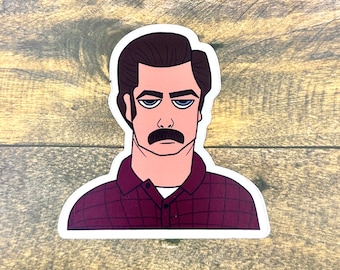 Ron Swanson Waterproof Sticker - Etsy