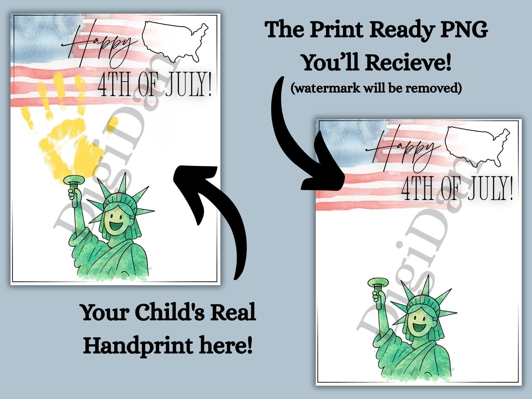4th of July Handprint Craft | Statue of Liberty Printable | Kids ...