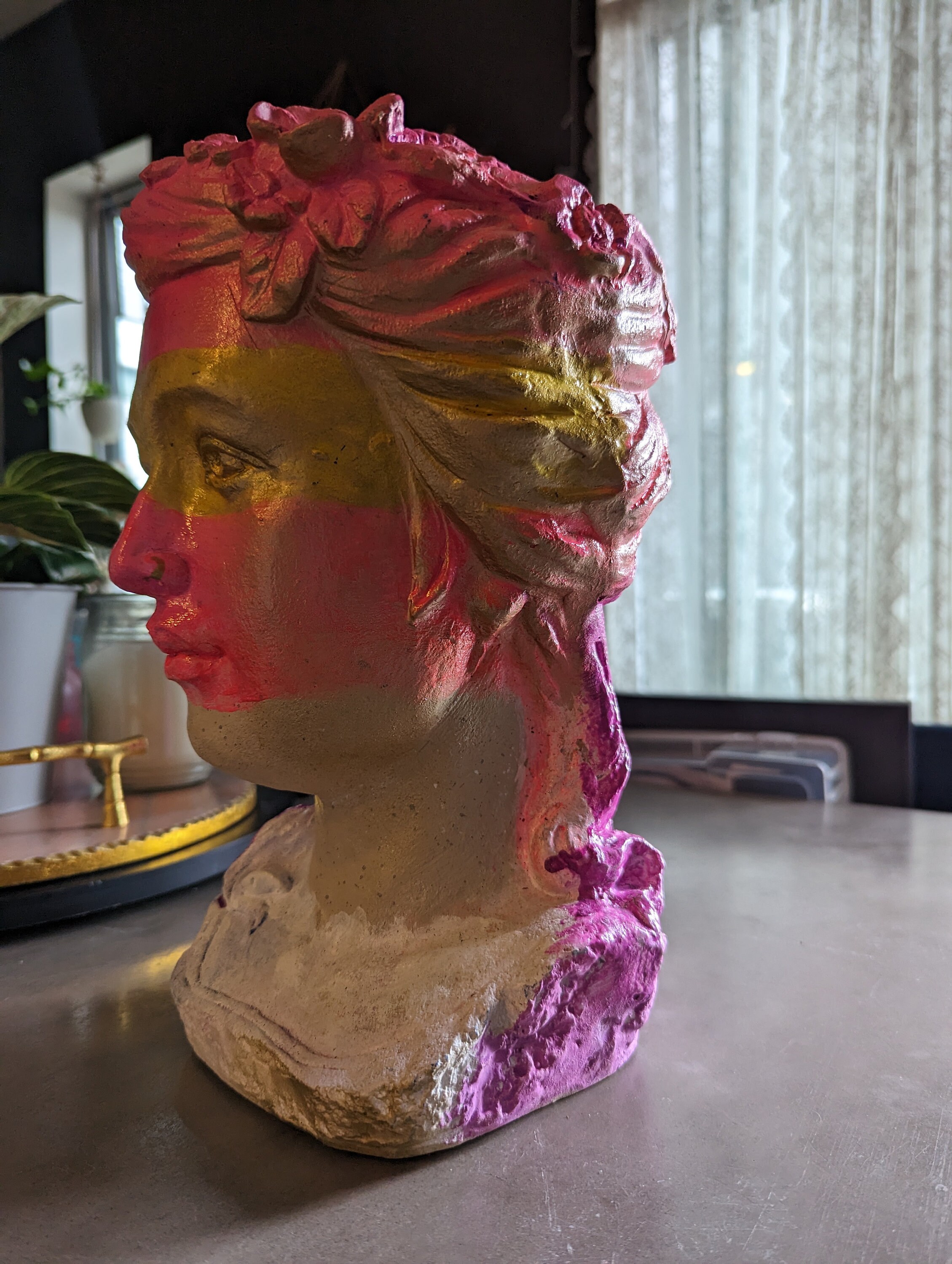 Custom & Hand Painted Bust - One of a Kind Greek Head Ceramic Sculpture ...