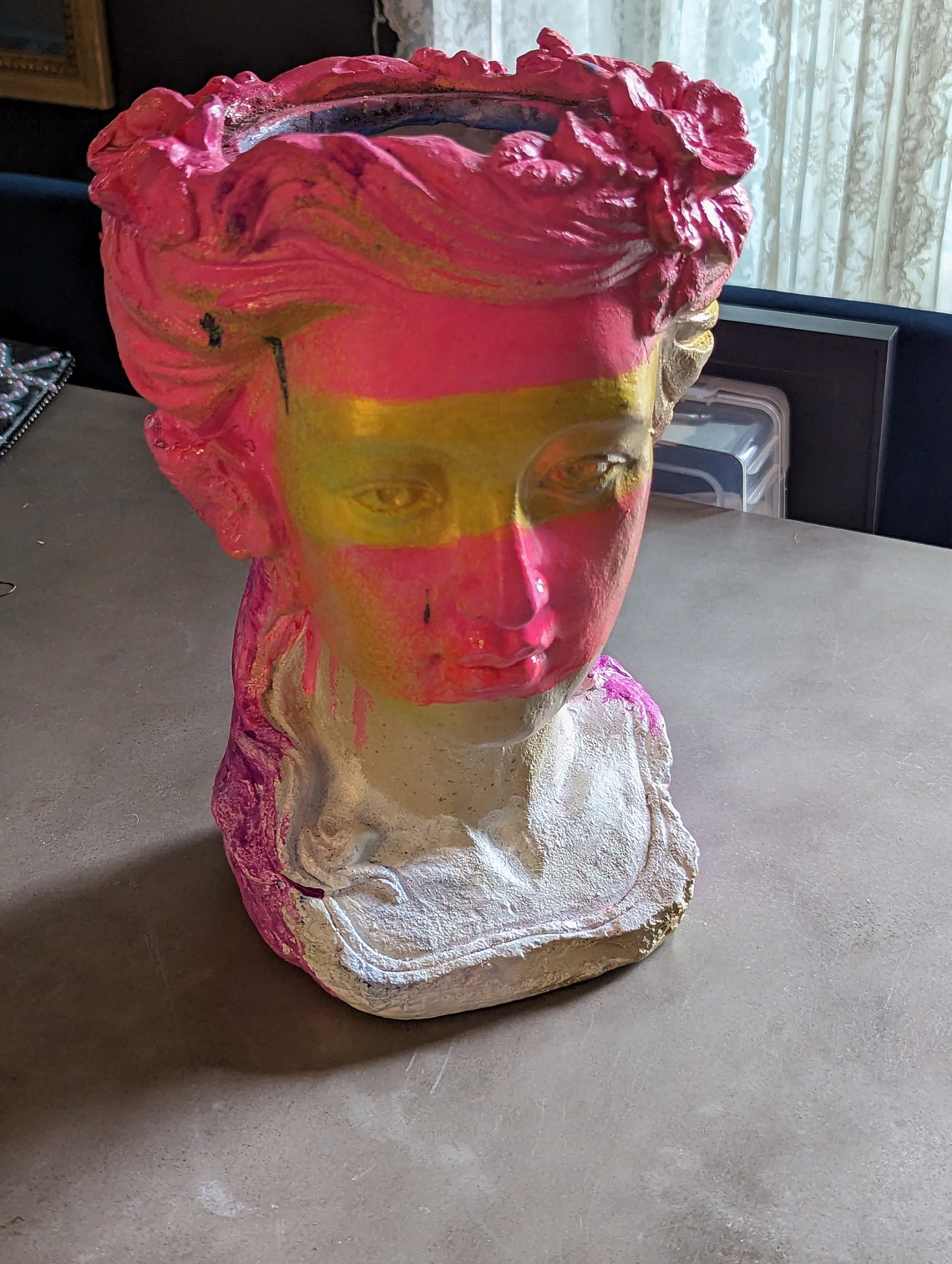 Custom & Hand Painted Bust One of a Kind Greek Head Ceramic Sculpture ...