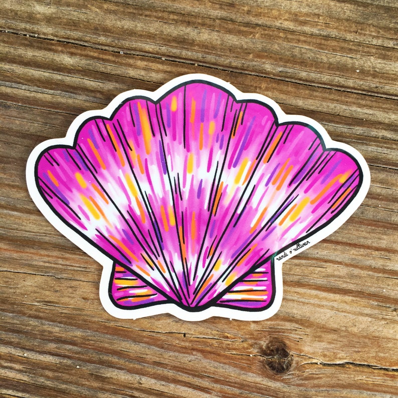 Vinyl Sticker - "scallop Shell" Sticker - Vinyl Art Sticker - Scallop ...