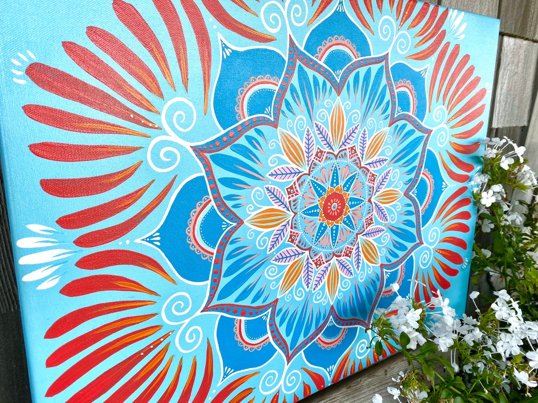 Smile Meditation - Original Mandala Painting - Flower Mandala ...