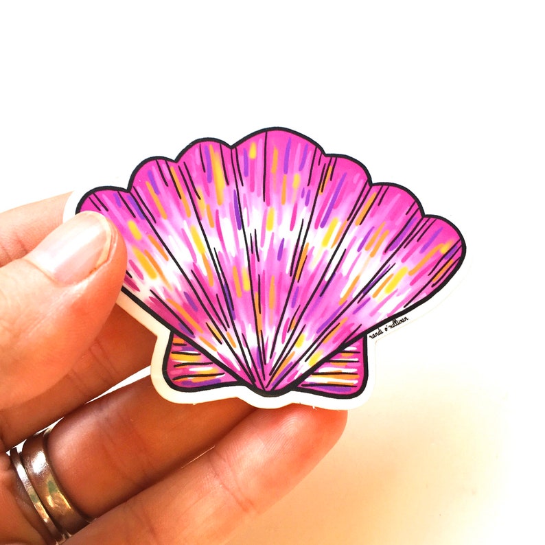Vinyl Sticker - "scallop Shell" Sticker - Vinyl Art Sticker - Scallop ...