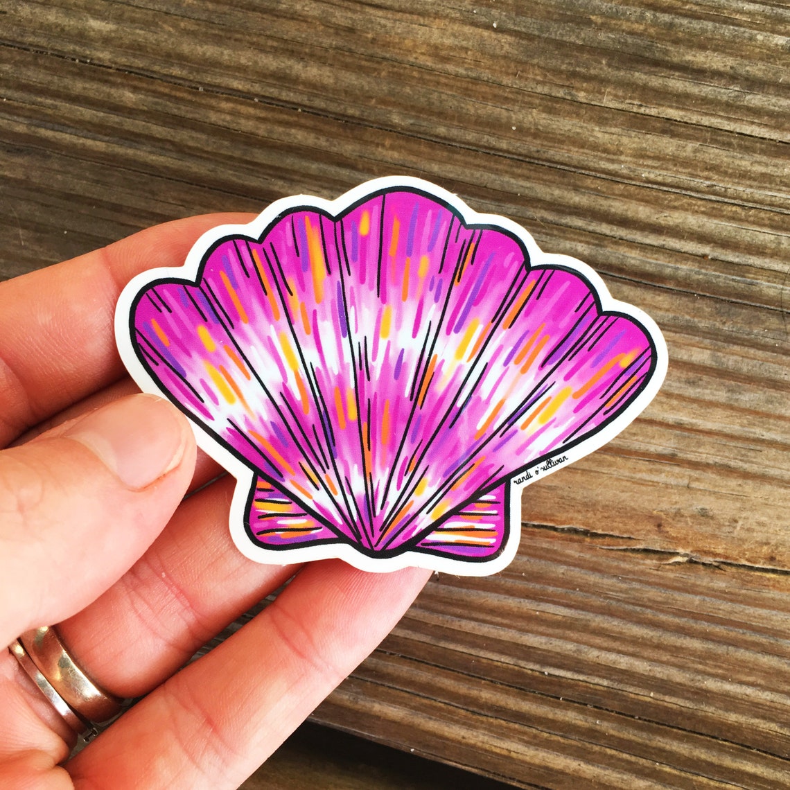 Vinyl Sticker - "scallop Shell" Sticker - Vinyl Art Sticker - Scallop ...