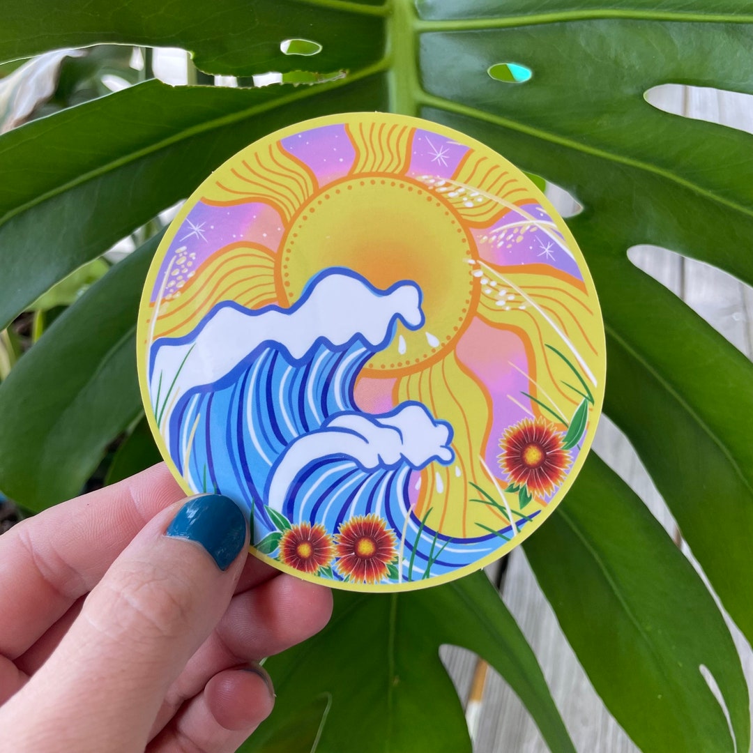 Vinyl Surf Art Sticker - "paradise on Earth” Vinyl Beach Sticker - Gift ...