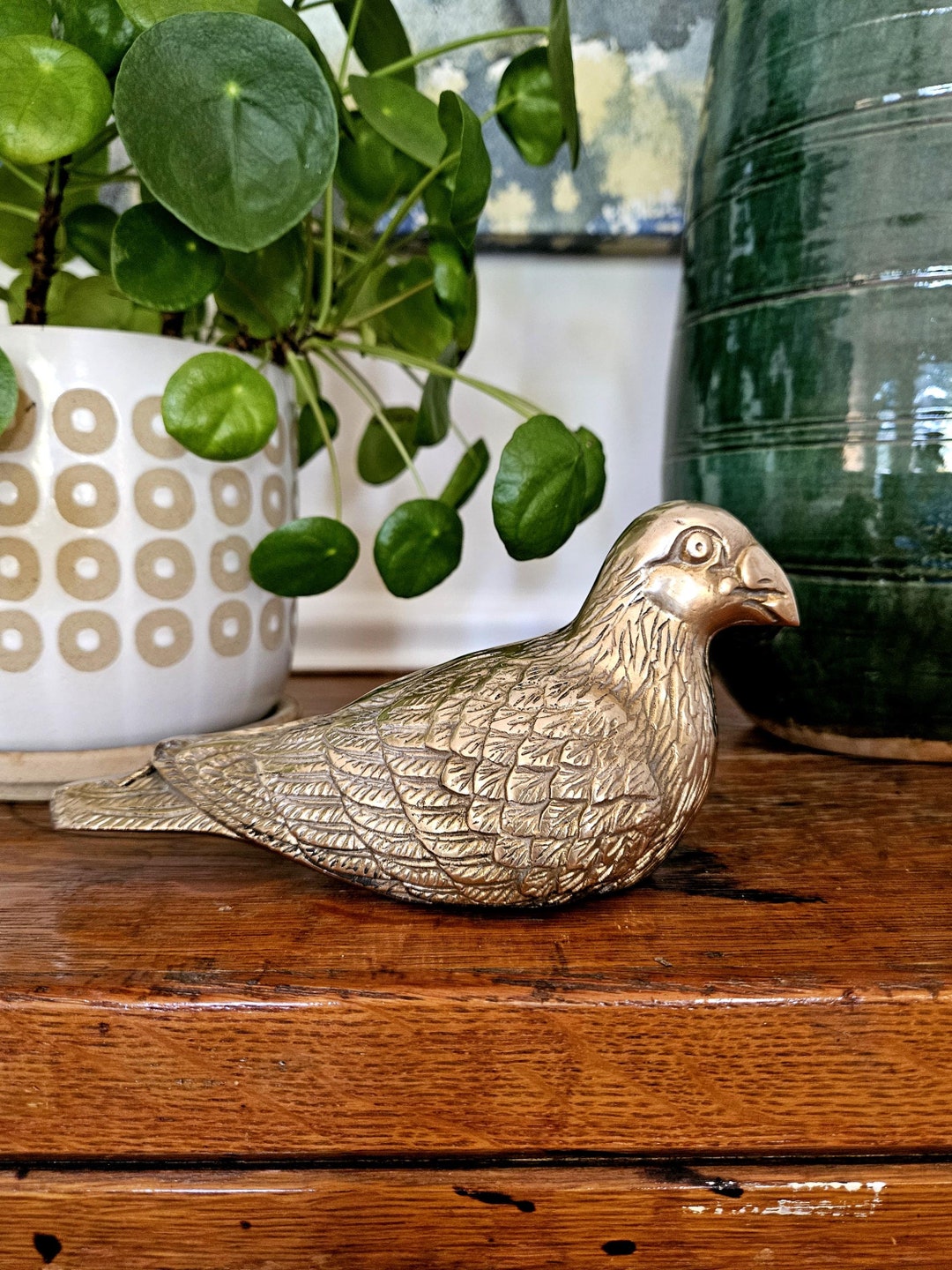 Vintage Brass Raven Figurine - Etsy