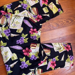 Vintage Novelty Print Rayon Capris: Y2K Tropical Floral Pants - Etsy