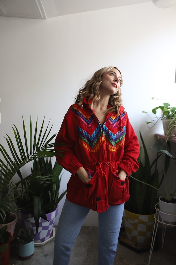 vintage 1990s jacket red - Gem