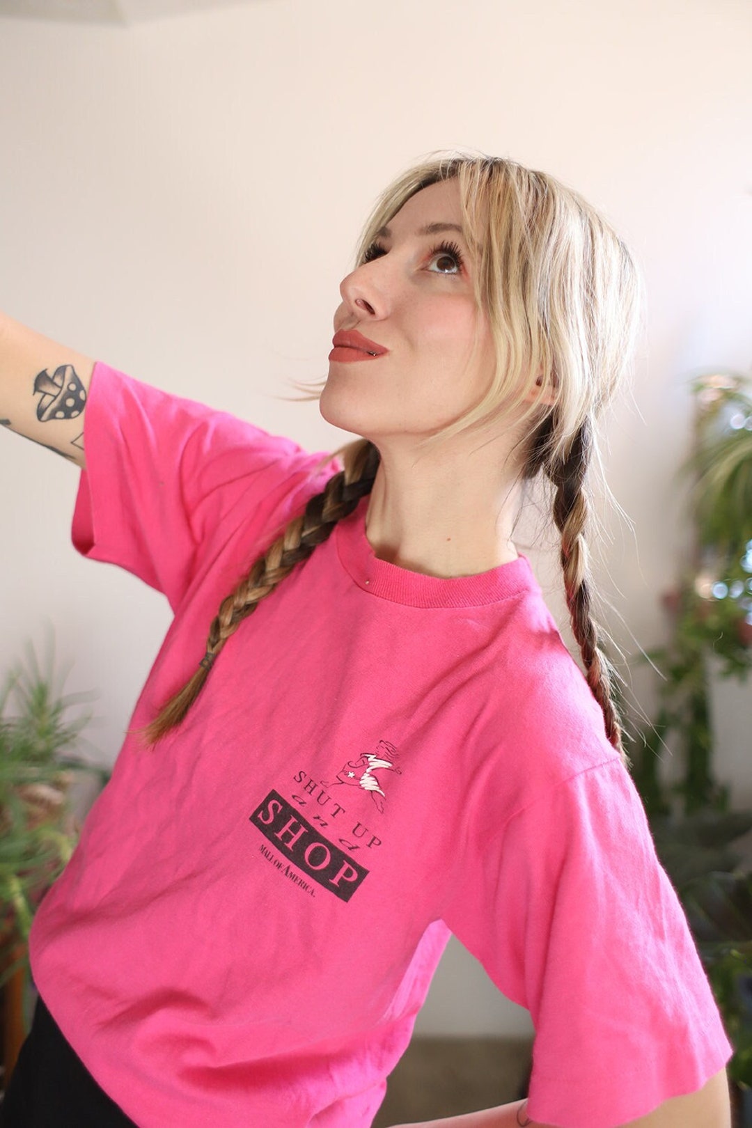 Vintage 1990s Pink Shut up and Shop Mall of America Graphic - Etsy