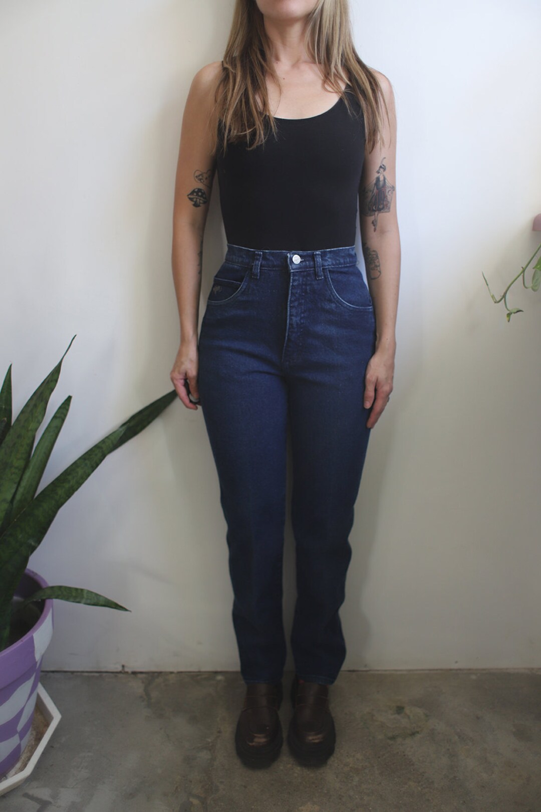Vintage 1980s 90s Roper 25 Waist High Rise Dark Wash - Etsy
