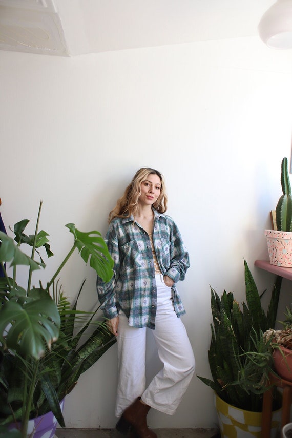 1990s shirt plaid vintage - Gem