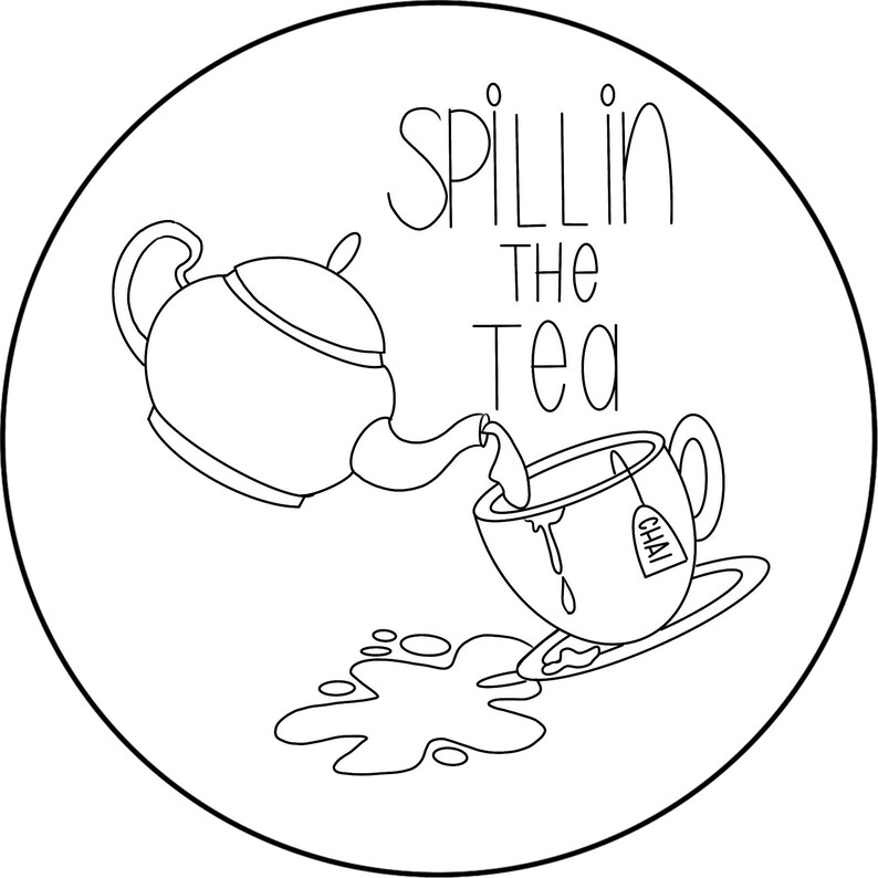 Spilling’ the Tea Hand Embroidery Pattern 6x6 - Etsy