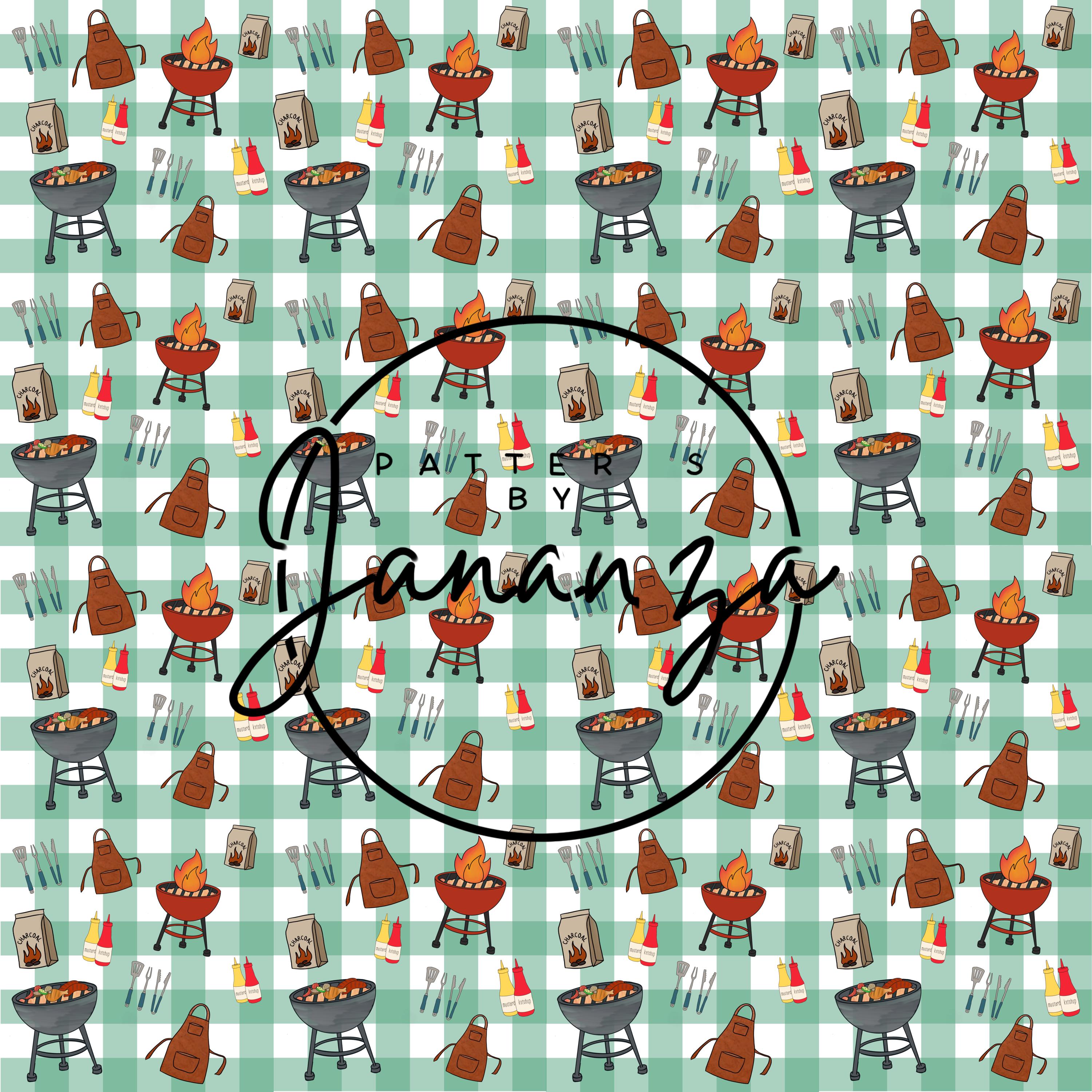 BBQ Seamless Pattern | Grilling Summer Cookout Design | Digital ...