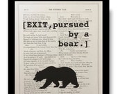 William Shakespeare Winter's Tale Quote EXIT Pursued by a | Etsy
