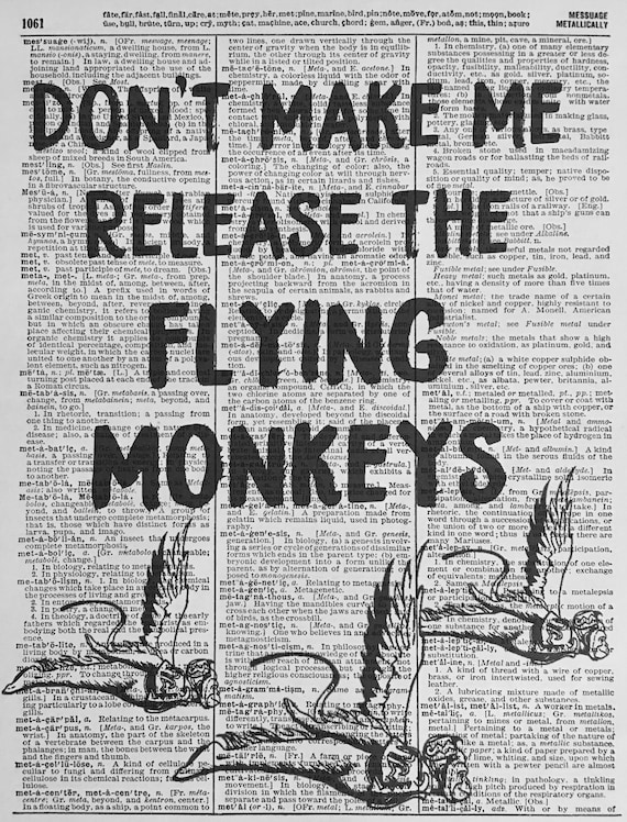 WIZARD OF OZ-ish Postcard Don't Make Me Call The Flying Monkeys Again ...