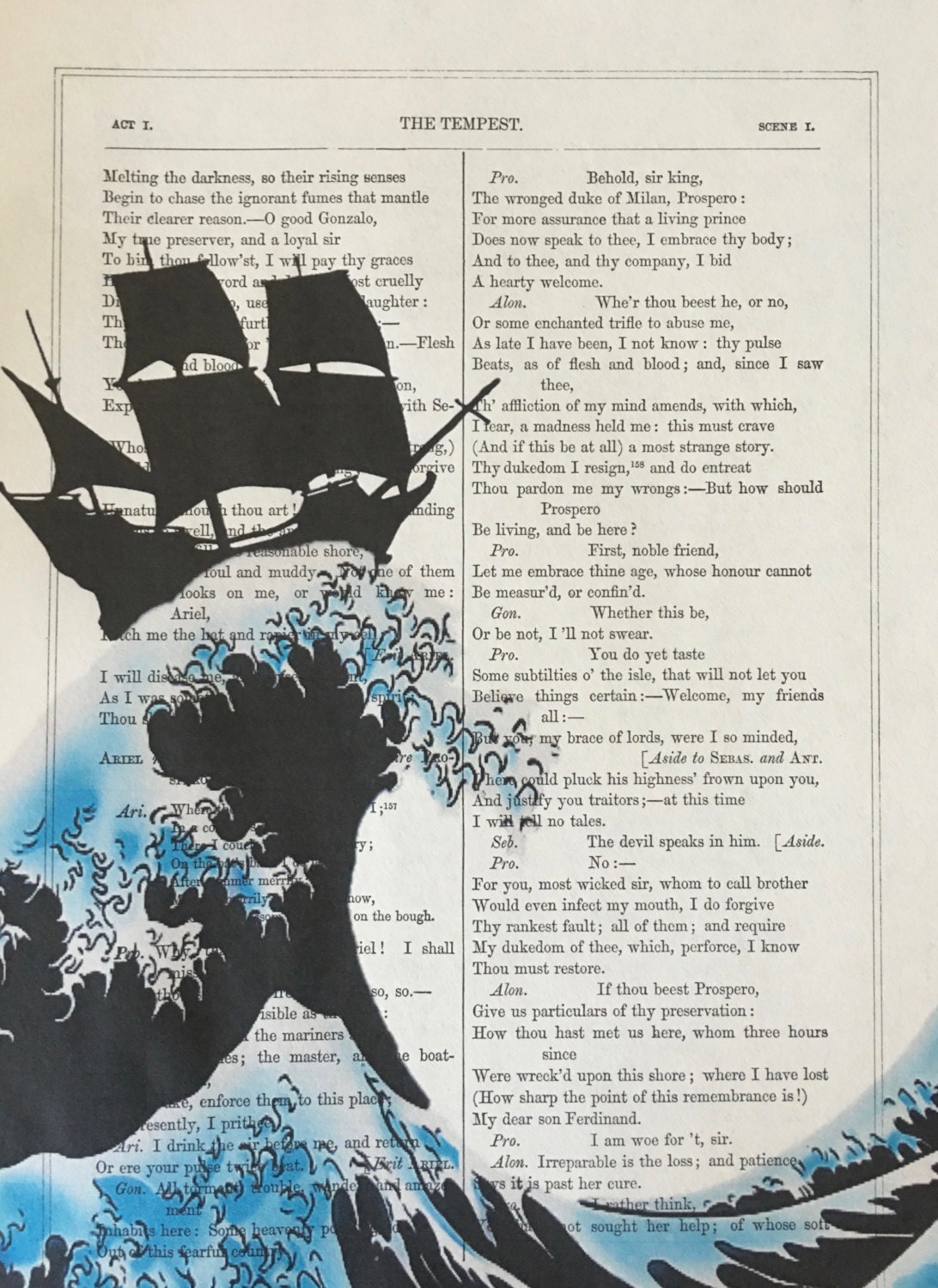 The Tempest Print, Shakespeare Quote, Vintage Book Page Art (7x10) - Etsy