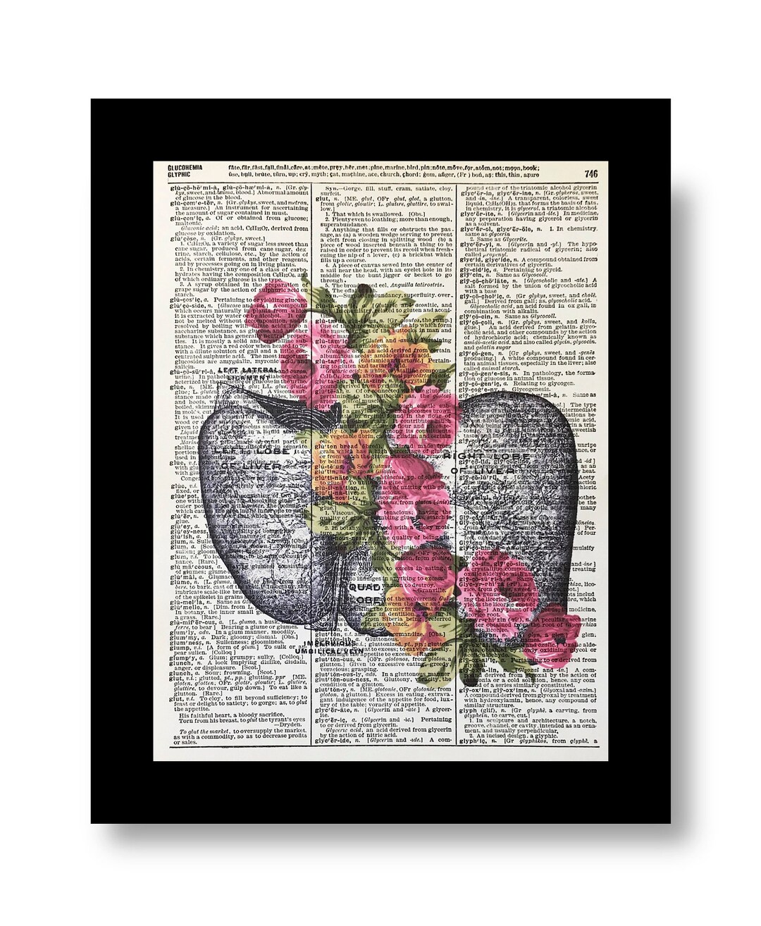 Anatomical Liver Print, Floral Medical Art, Vintage Dictionary Page - Etsy