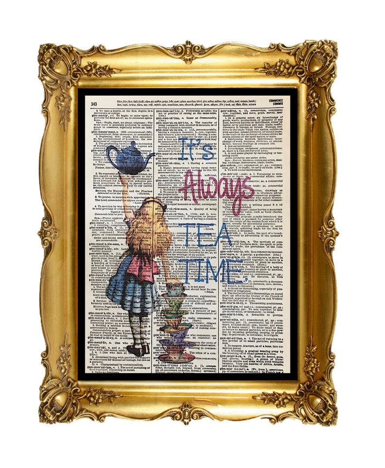 Alice Tea Time Print Alice Wonderland Mad Hatter Humor Mad - Etsy