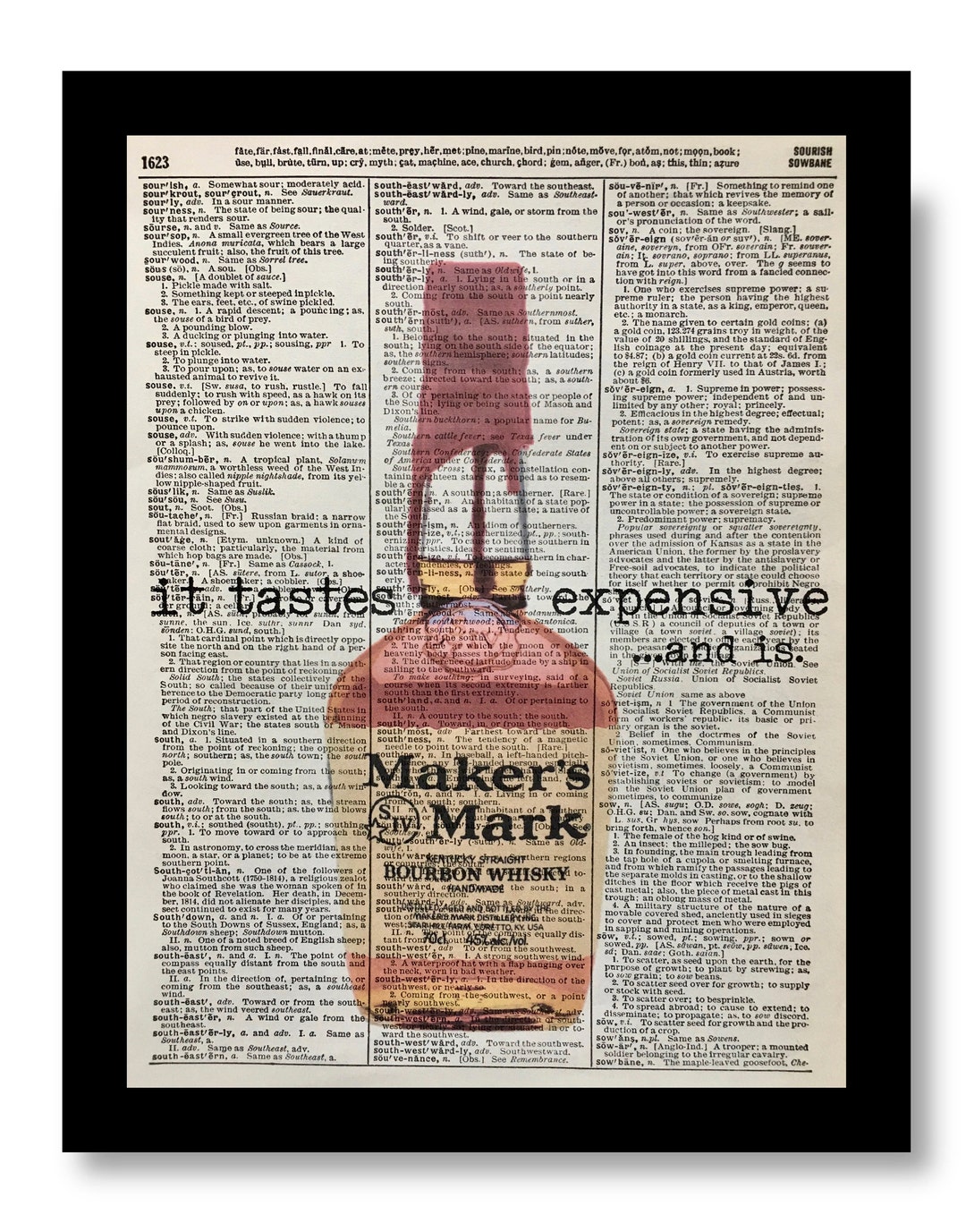 Whiskey Makers Mark, Bar Room Art, Makers Mark Print Art, Man Cave Art ...