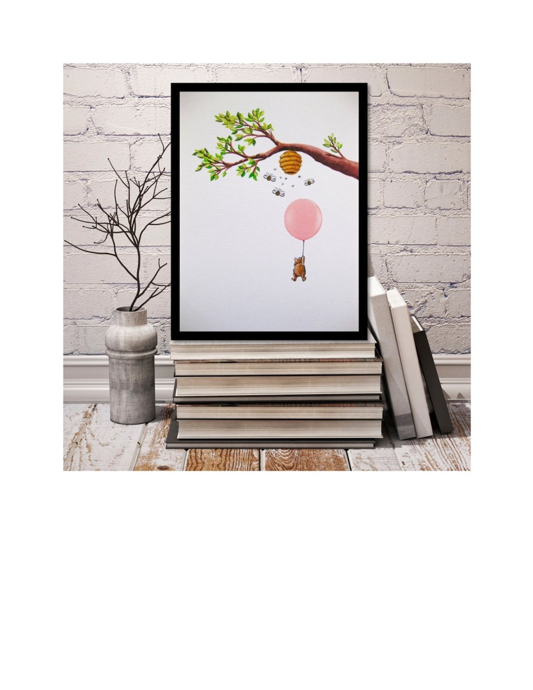Winnie the Pooh Print, the Honey Tree, Pooh Bear Artwork, Nursery Art ...