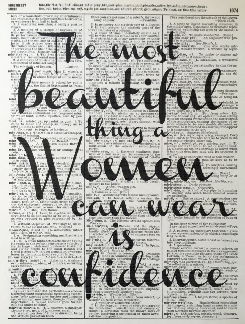 The Most Beautiful Thing A Woman Can Wear is Confidence 8x10 - Etsy