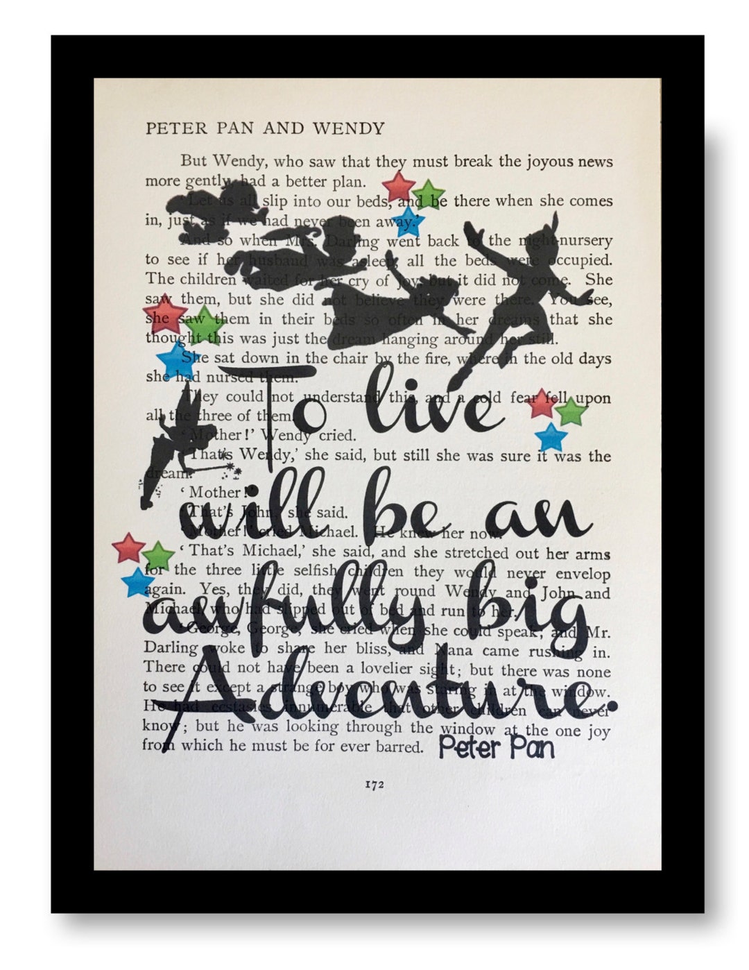 Peter Pan Wendy, Peter Pan Book Page, Neverland Art, Peter Pan Print ...