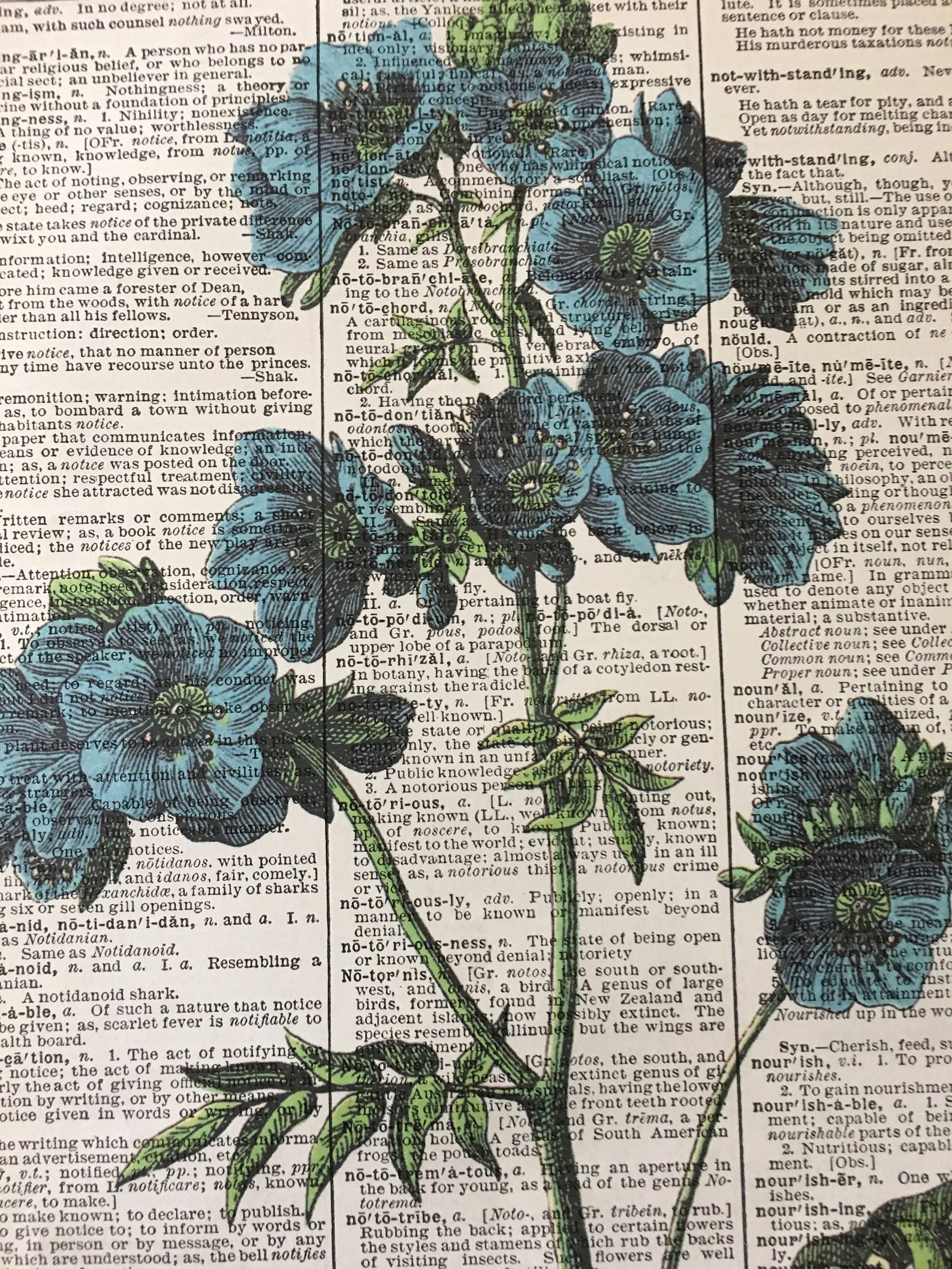 Blue Flower, Vintage Blue Flowers, Blue Art, 8x10 Vintage Floral Wall ...