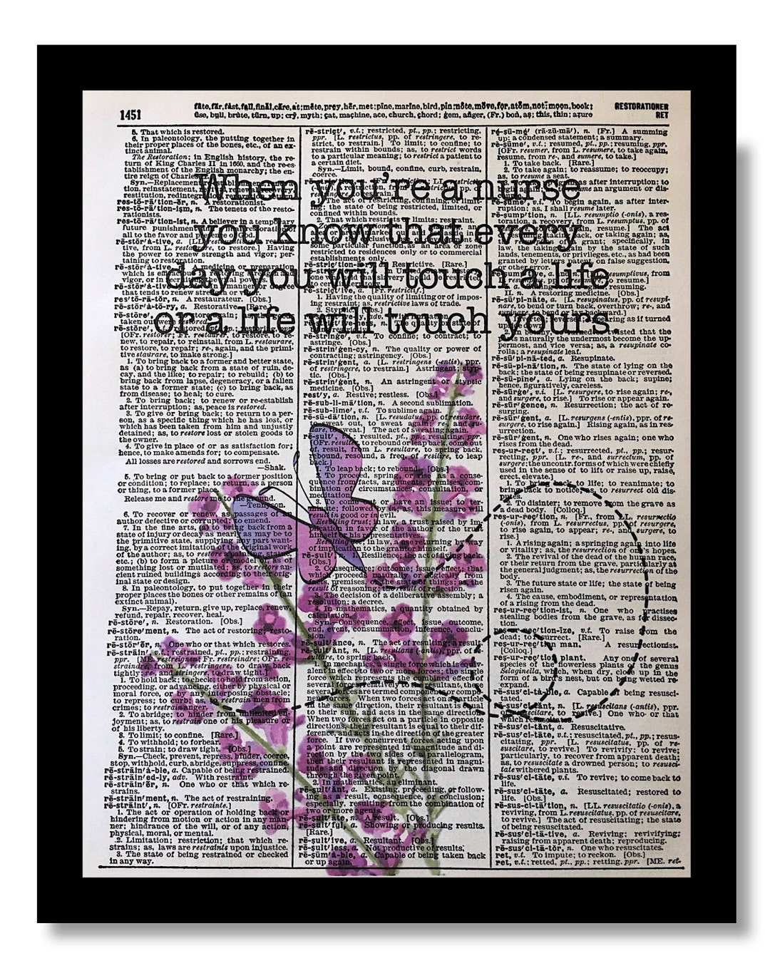 Nursing Gift, Nurses Touch Lives, Nurse Quotes Touching a Life, RN ...