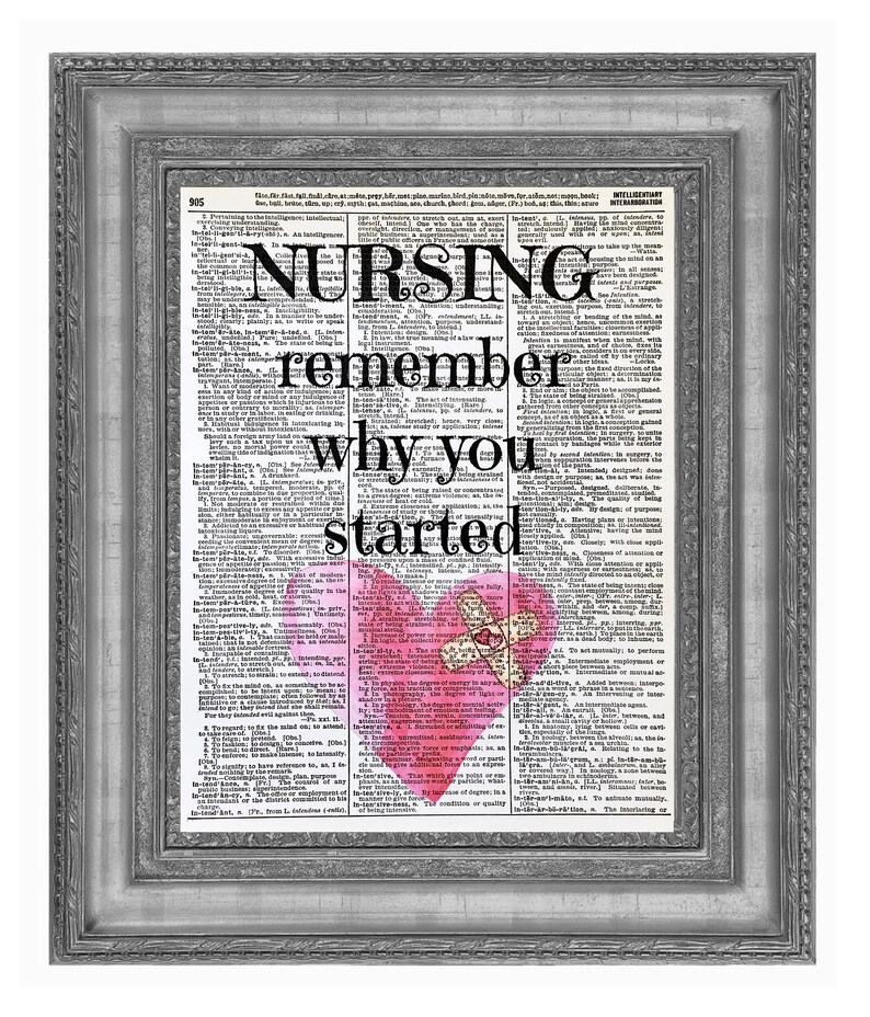 Nursing Print, Remember Why You Started, Vintage Dictionary Art - Etsy