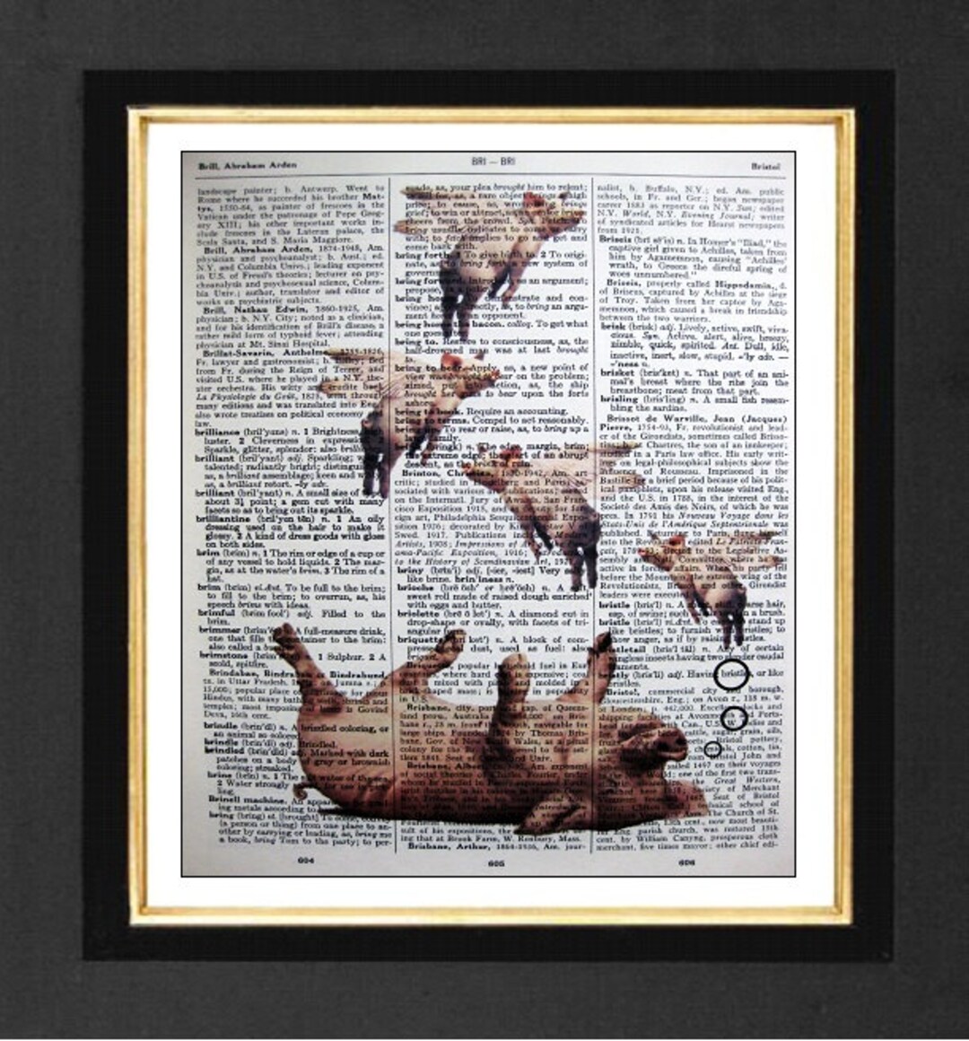 Flying Pigs Art Print: Whimsical Pig Humor on Antique Dictionary Page ...