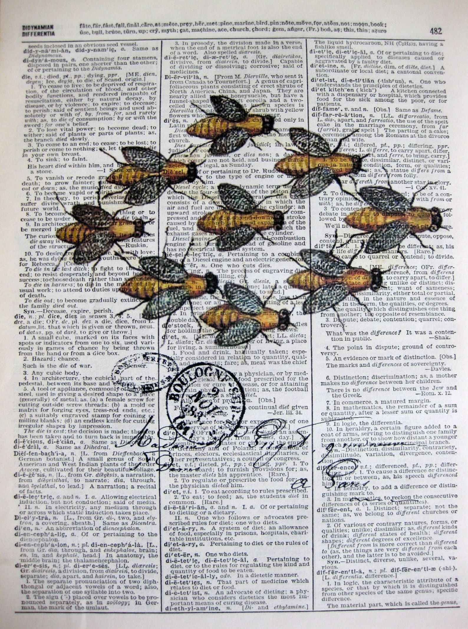 French Bee Art Print Honey Bee Art Prints Honey Beemixed - Etsy