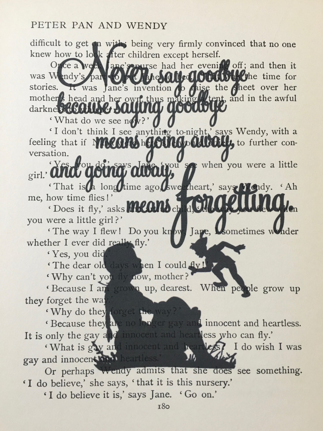 When Wendy Grew up Peter Pan And Wendy Vintage Book Page | Etsy