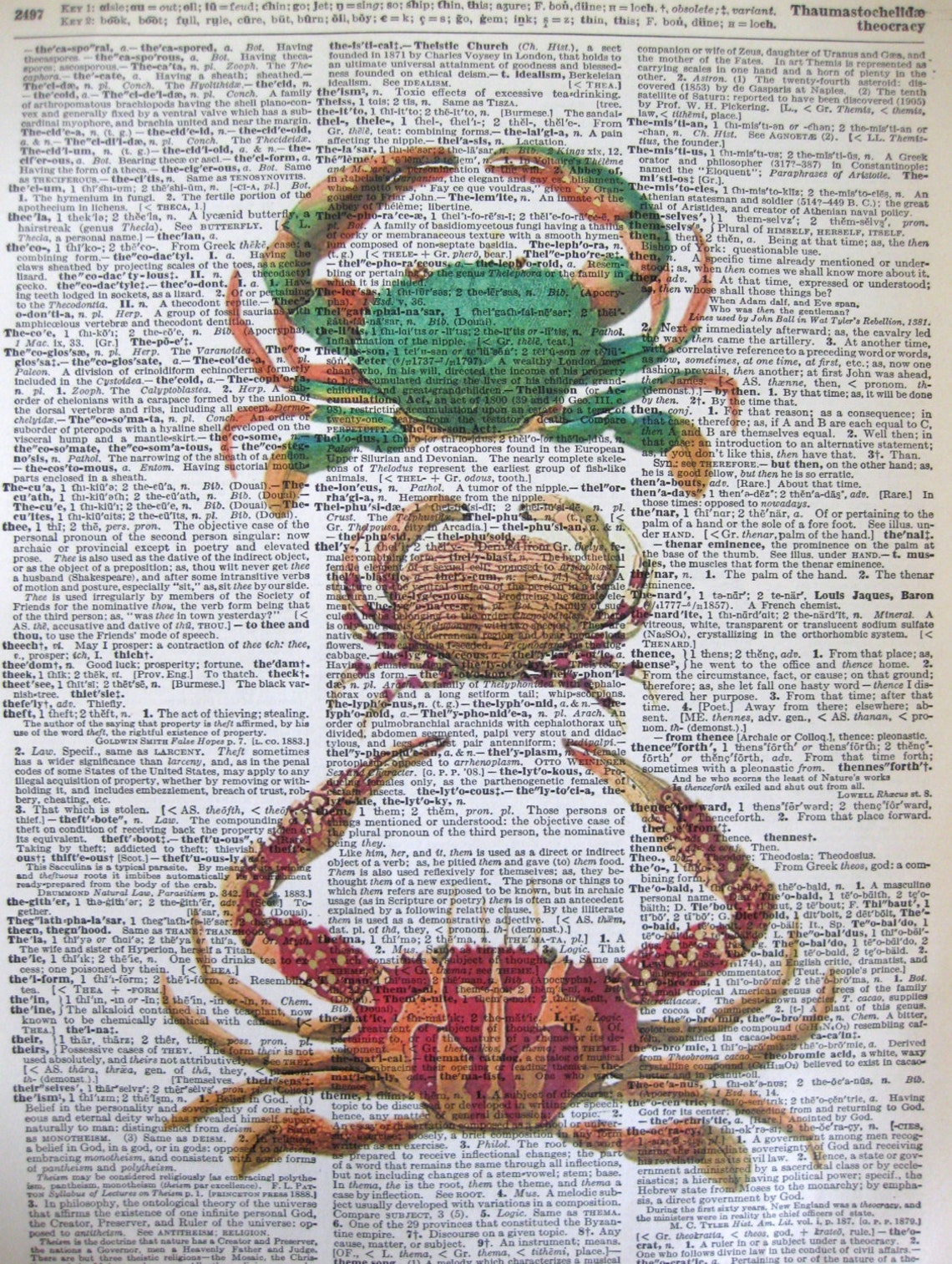 Lovely Crab Art Print-Crab Marine Life Print Mixed Media | Etsy