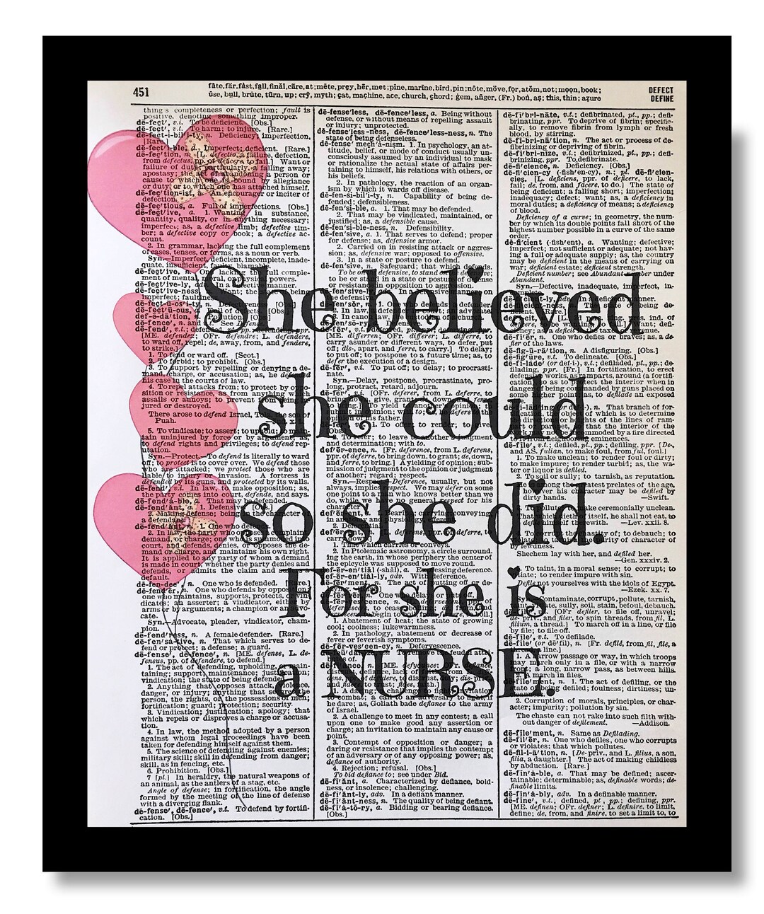 Nurse Art Print, Vintage Dictionary Page, RN Gift, Healthcare Decor - Etsy