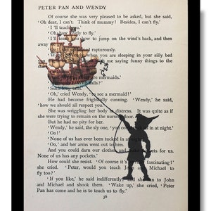 Peter Pan, Peter Pan Wendy Book Page, Peter Pan Wall Prints, Vintage ...