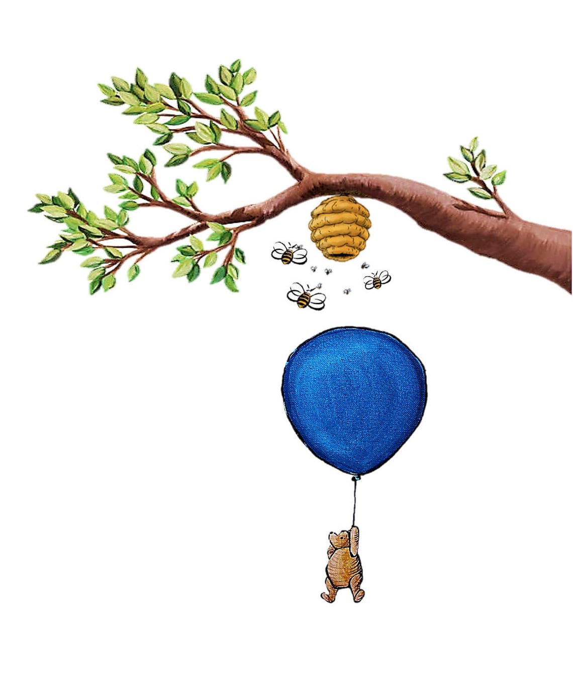 Winnie the Pooh Print Honey Tree Winnie The Pooh Pooh Bear | Etsy
