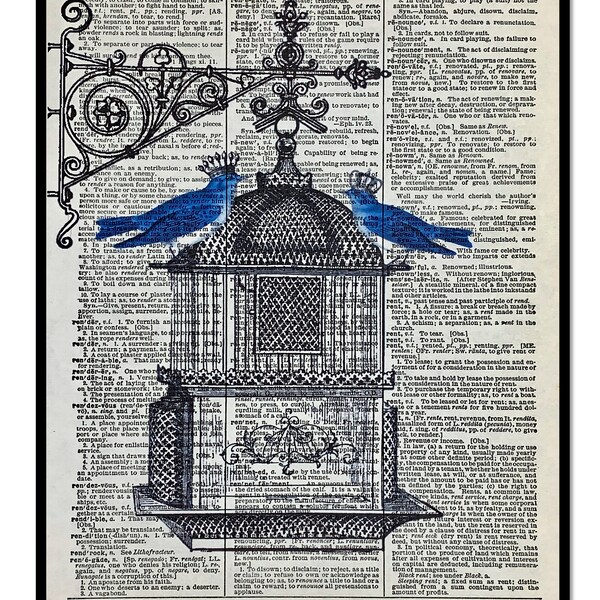 Bird Dictionary Art - Etsy
