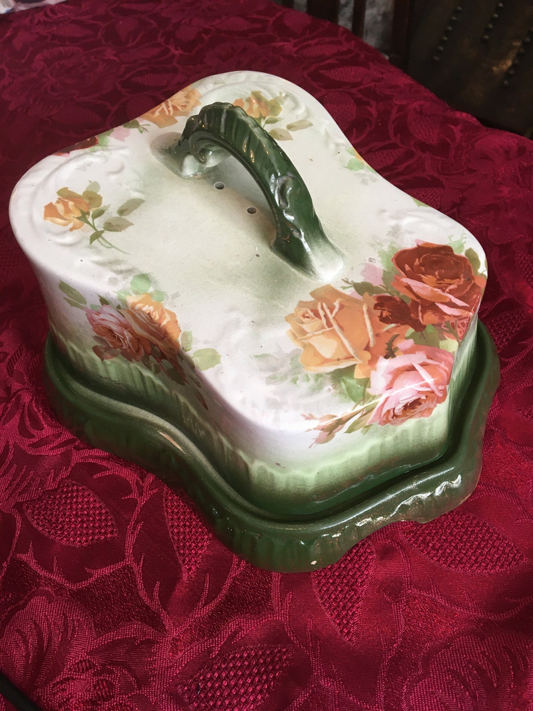 Antique Large English Adams Roses Cheese or Butter Dish - Etsy