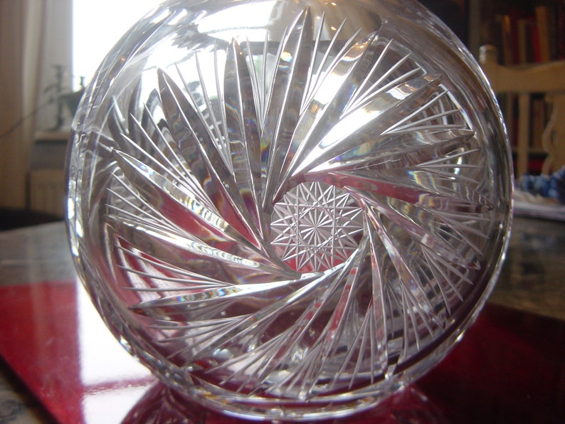 Incredible Vintage Large Heavy Cut Glass Vase Crystal Rose - Etsy