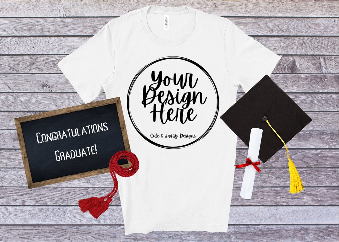 Graduation White Bella Canvas 3001 Unisex Short Sleeve T-shirt Festive ...
