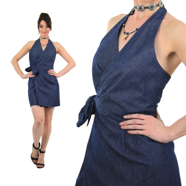 Denim Halter Dress - Etsy