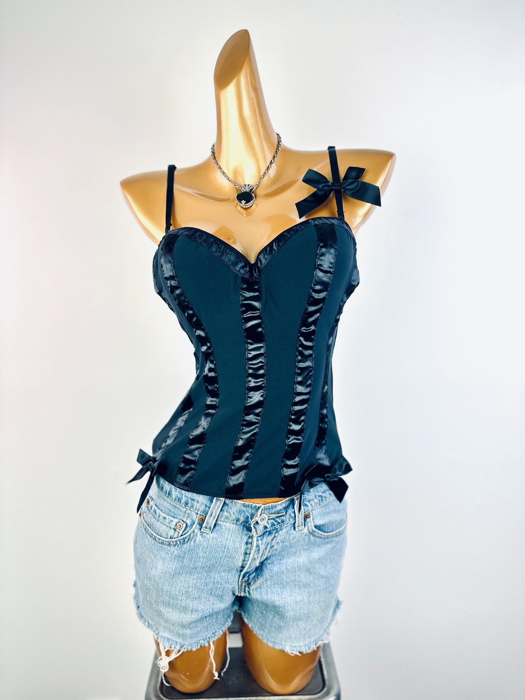 90s Bustier Corset Top Goth Lingerie Camisole XL - Etsy