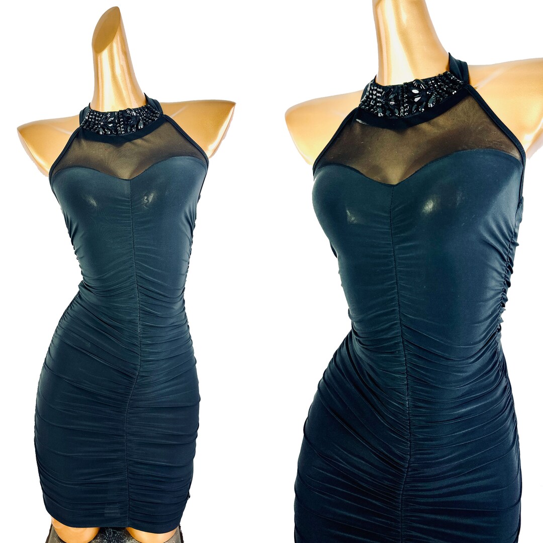 90s Goth Prom Dress Black Dress Formal Gothic Elegant Open Back Dress ...