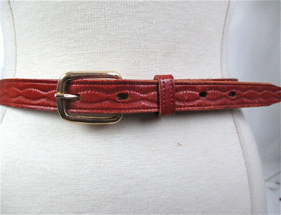 Tan Leather Belt Beaded Woven Alaska Belt Tooled Belt Metal Buckle - Etsy