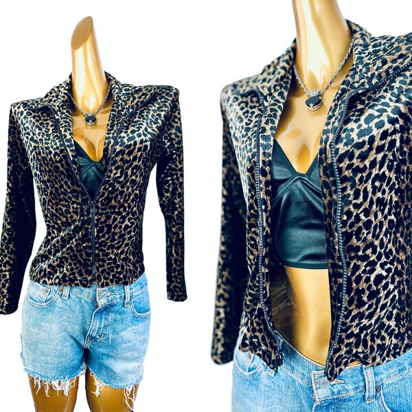 Velvet Jacket Leopard Print - Etsy