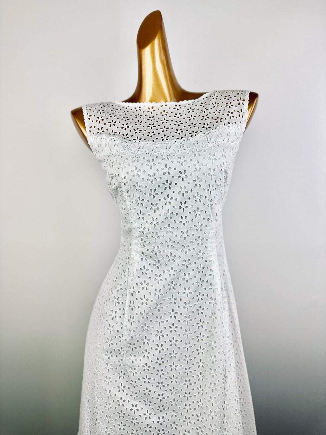 60s Wedding Dress Adele Scott White Cotton Prairie Maxi Sundress - Etsy