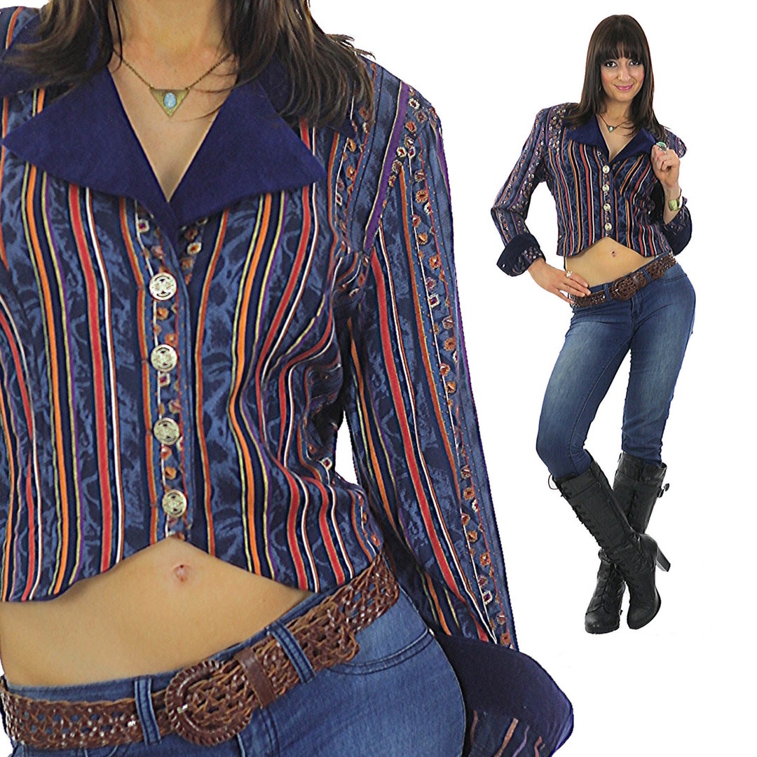 70s Boho Blazer Jacket Paisley Bohemian Velvet Festival Hippie - Etsy